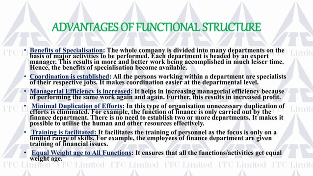 Management foundation, ITC Company Organizational Structure ,AMITY ...