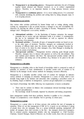 Management function notes by Malay Ghosh | DOC | Executive Leadership ...