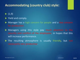 Management grid | PPTX | Business and Finance