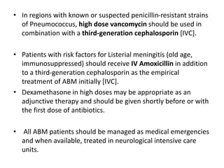 Management guidelines pyogenic meningitis | PPTX