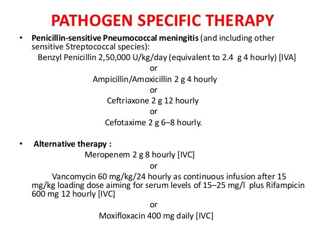 Management guidelines pyogenic meningitis