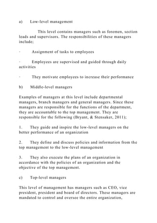Management hierarchy strategic, managerial and operational. (Click .docx