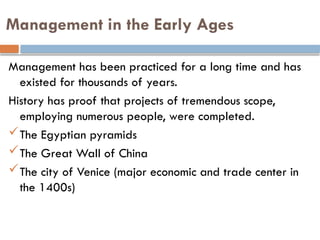 Management History and the current demands | PPTX