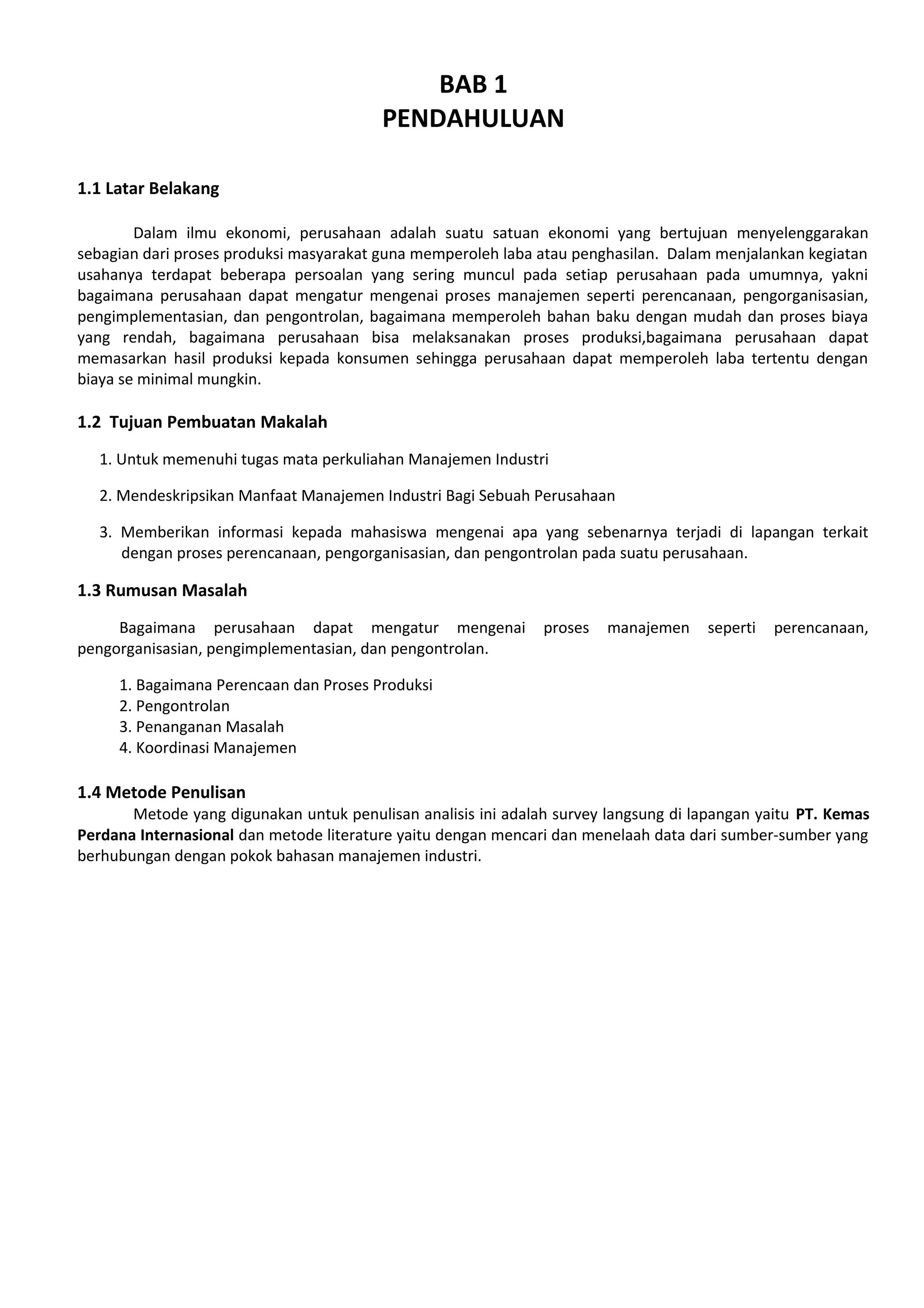 Fungsi Management Industri | DOC