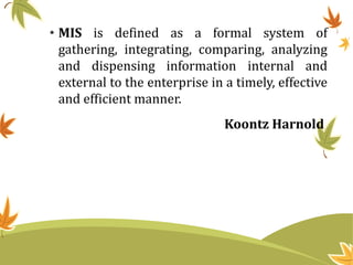 Managementinformationandevaluationsystem 130416133526-phpapp02 | PPTX