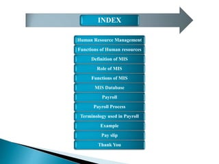 MANAGEMENT INFORMATION SYSTEM AND PAYROLL MANAGEMENT | PPTX