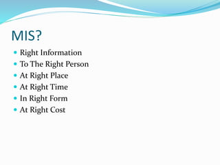 Management information system | PPTX