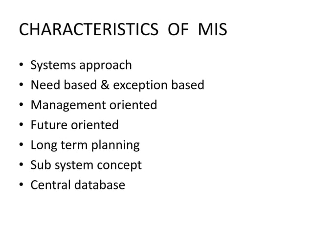 MIS MANAGEMENT INFORMATION SYSTEM | PPT