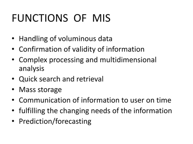MIS MANAGEMENT INFORMATION SYSTEM | PPT