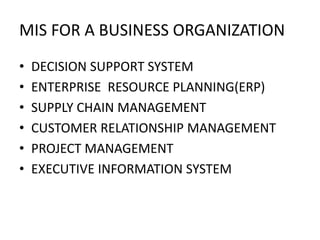 MIS MANAGEMENT INFORMATION SYSTEM | PPT