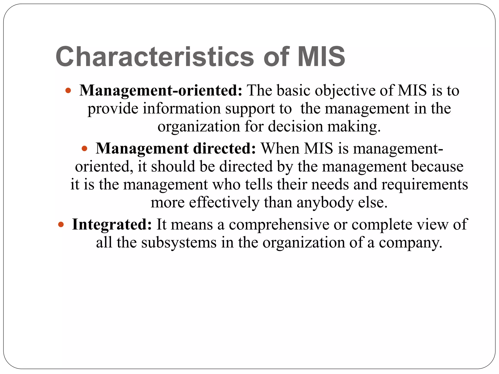 Management information system (MIS) | PPT