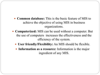 Management information system (MIS) | PPT