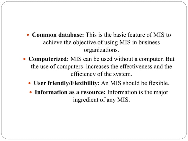 Management information system (MIS) | PPT