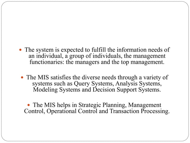Management information system (MIS) | PPT