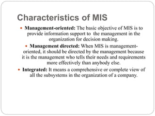 Management information system (MIS) | PPT