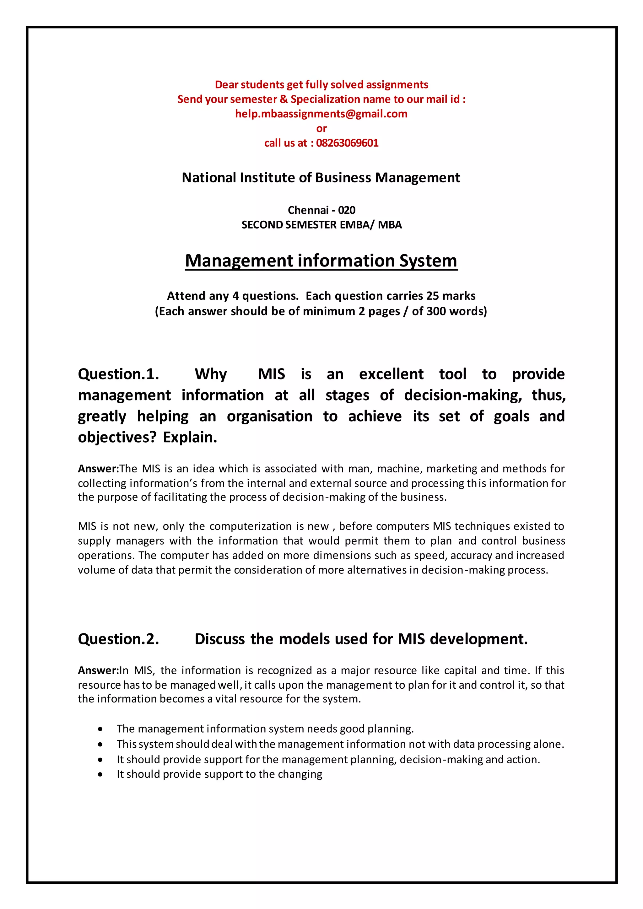 Management information system | PDF