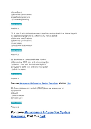 What is Management Information System (Questions included) | PDF