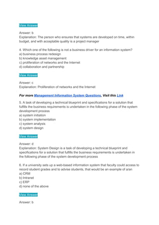 What is Management Information System (Questions included) | PDF
