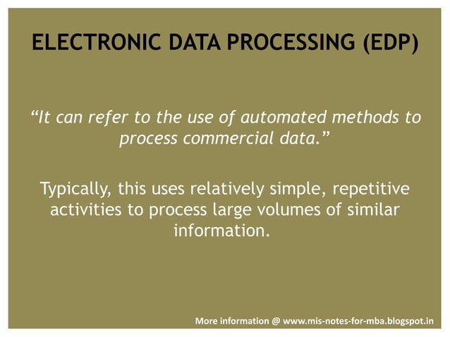 Management information system data processing and functions | PPT