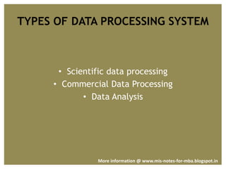 Management information system data processing and functions | PPT