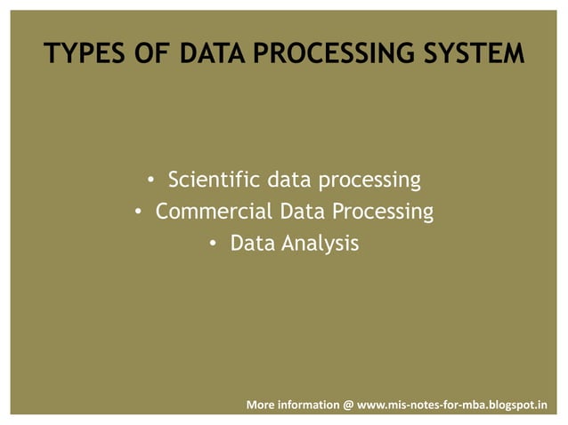 Management information system data processing and functions | PPT