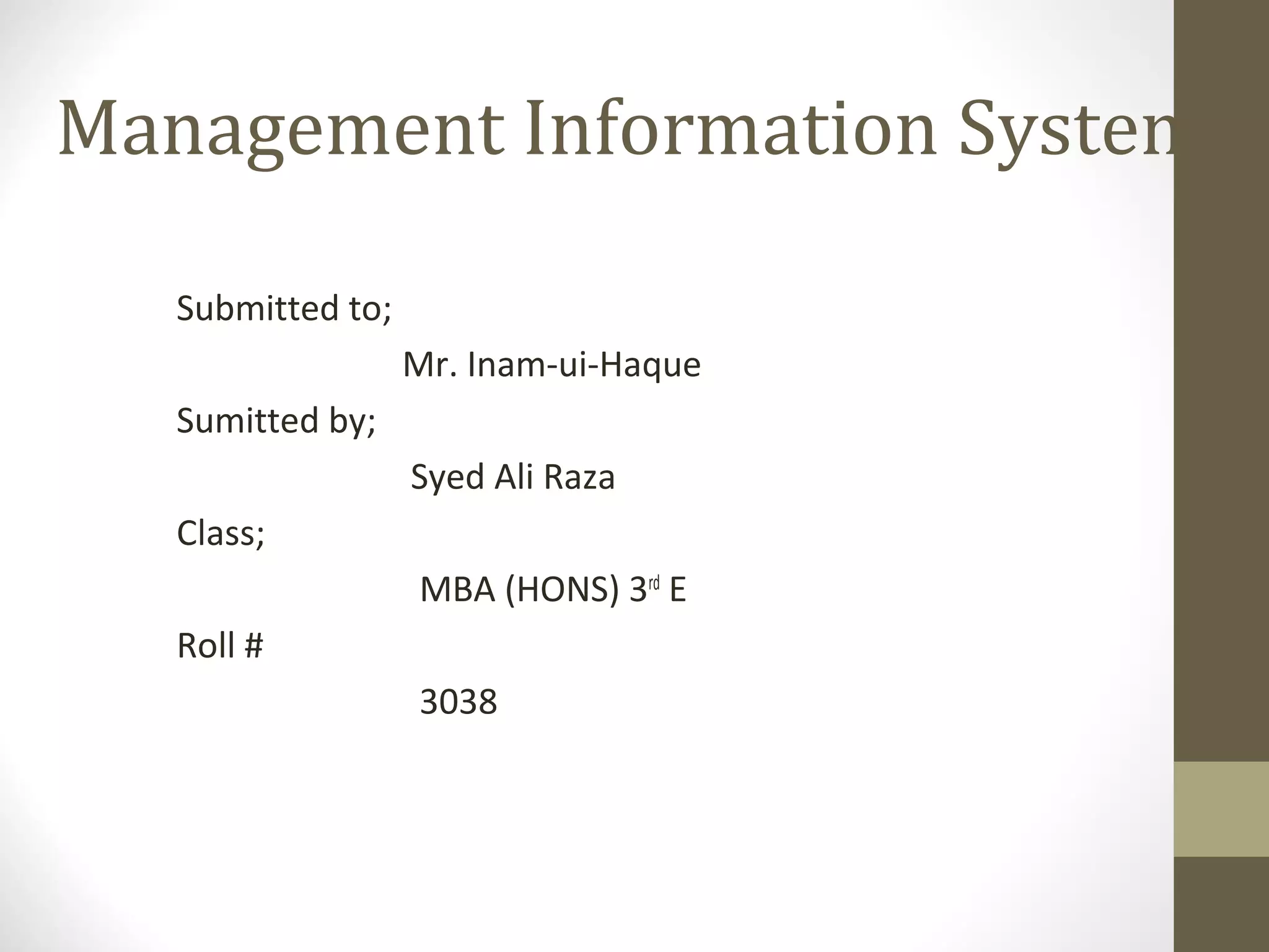 Management information system (an overview) | PPT