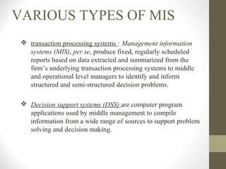Management information system (an overview) | PPT