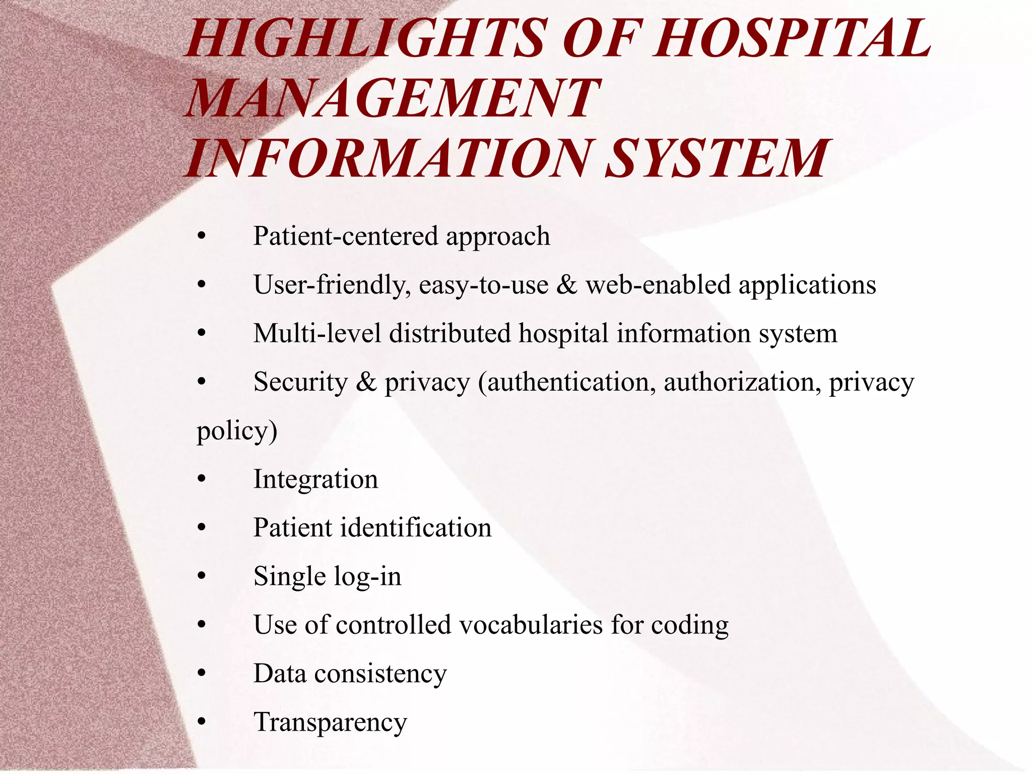 Management information system in health care | PPT