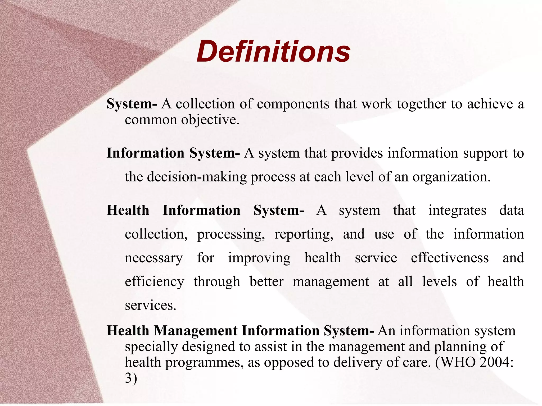 Management information system in health care | PPT