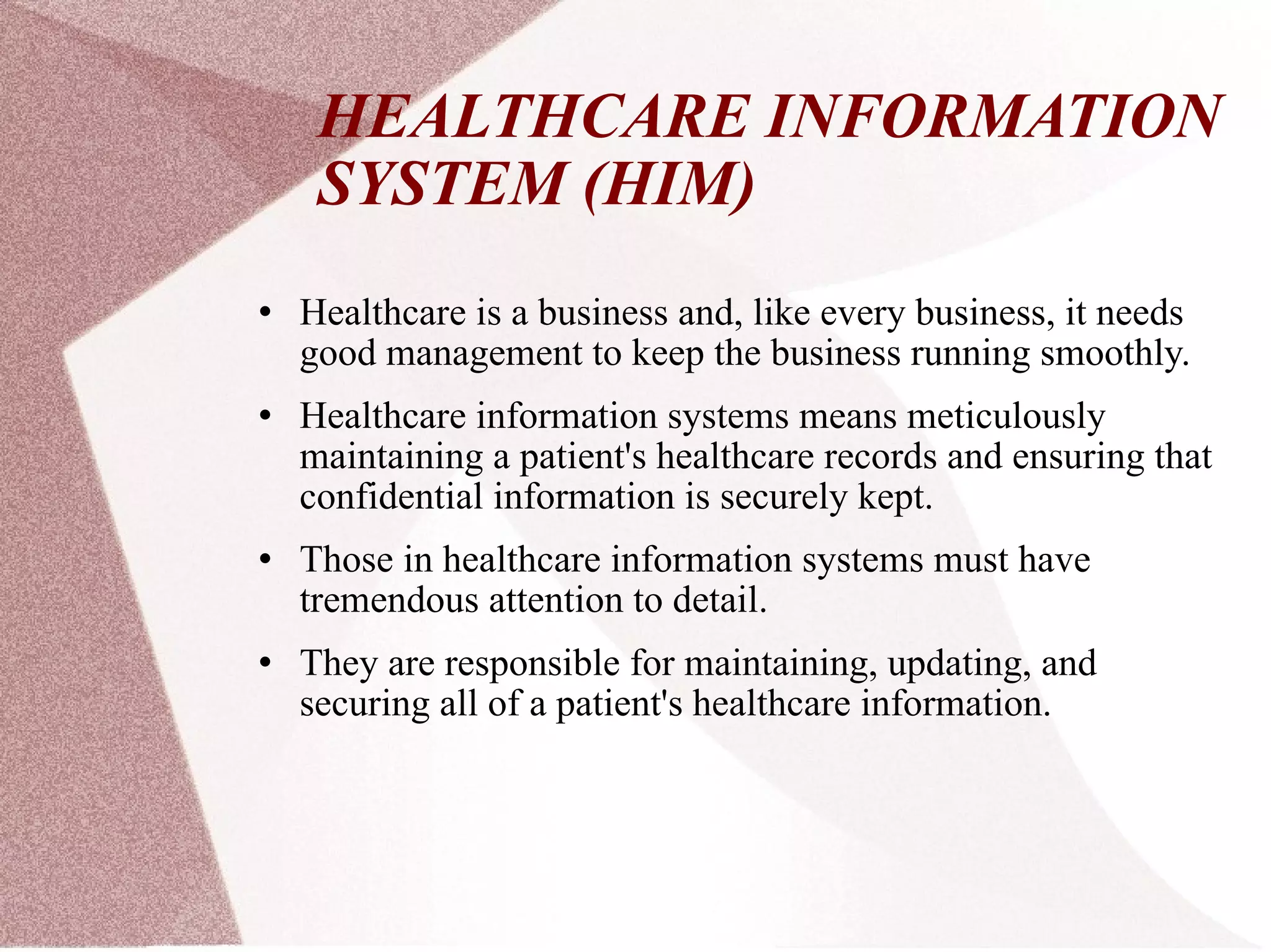 Management information system in health care | PPT