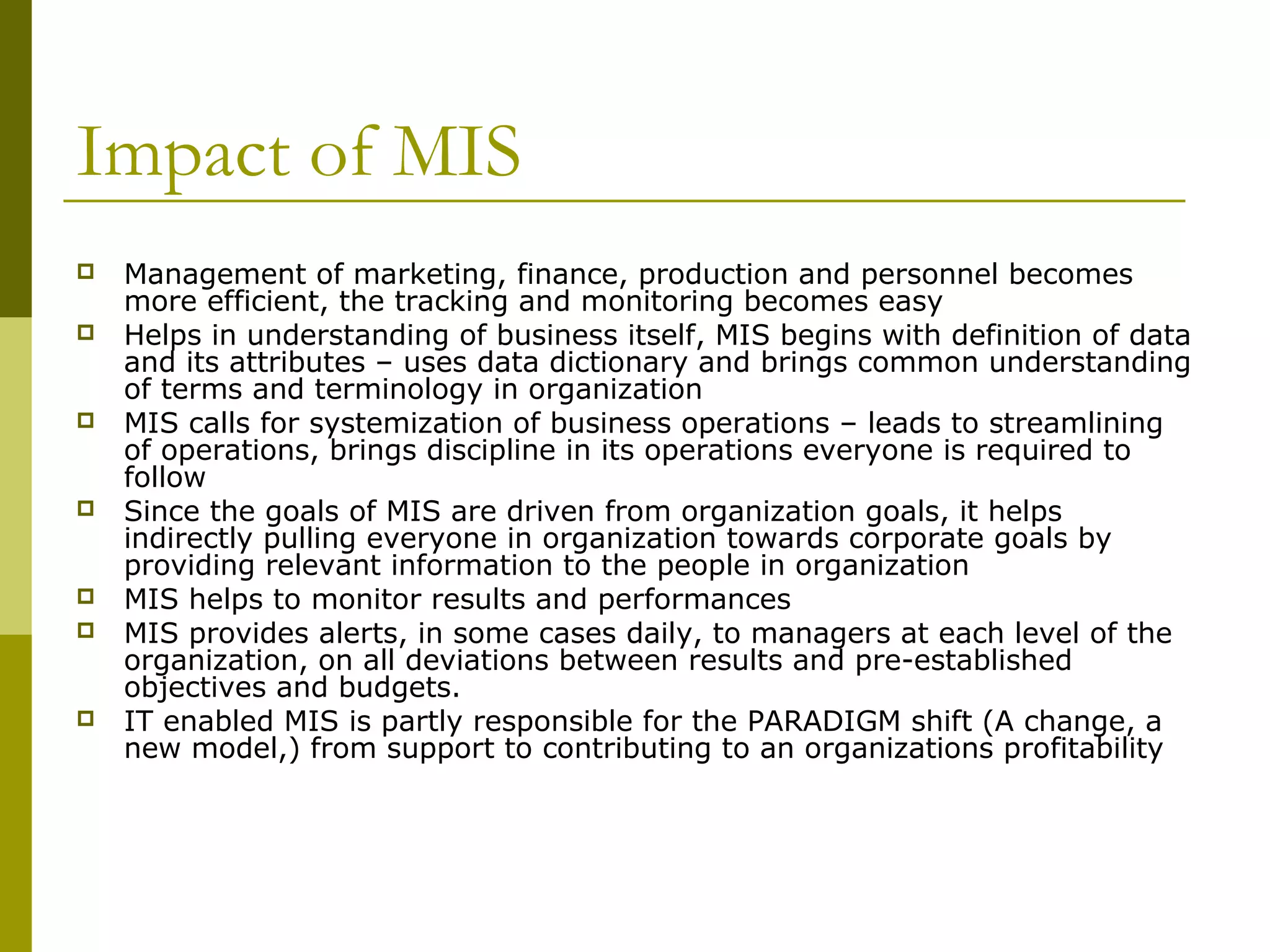 Management Information System (MIS) | PPT