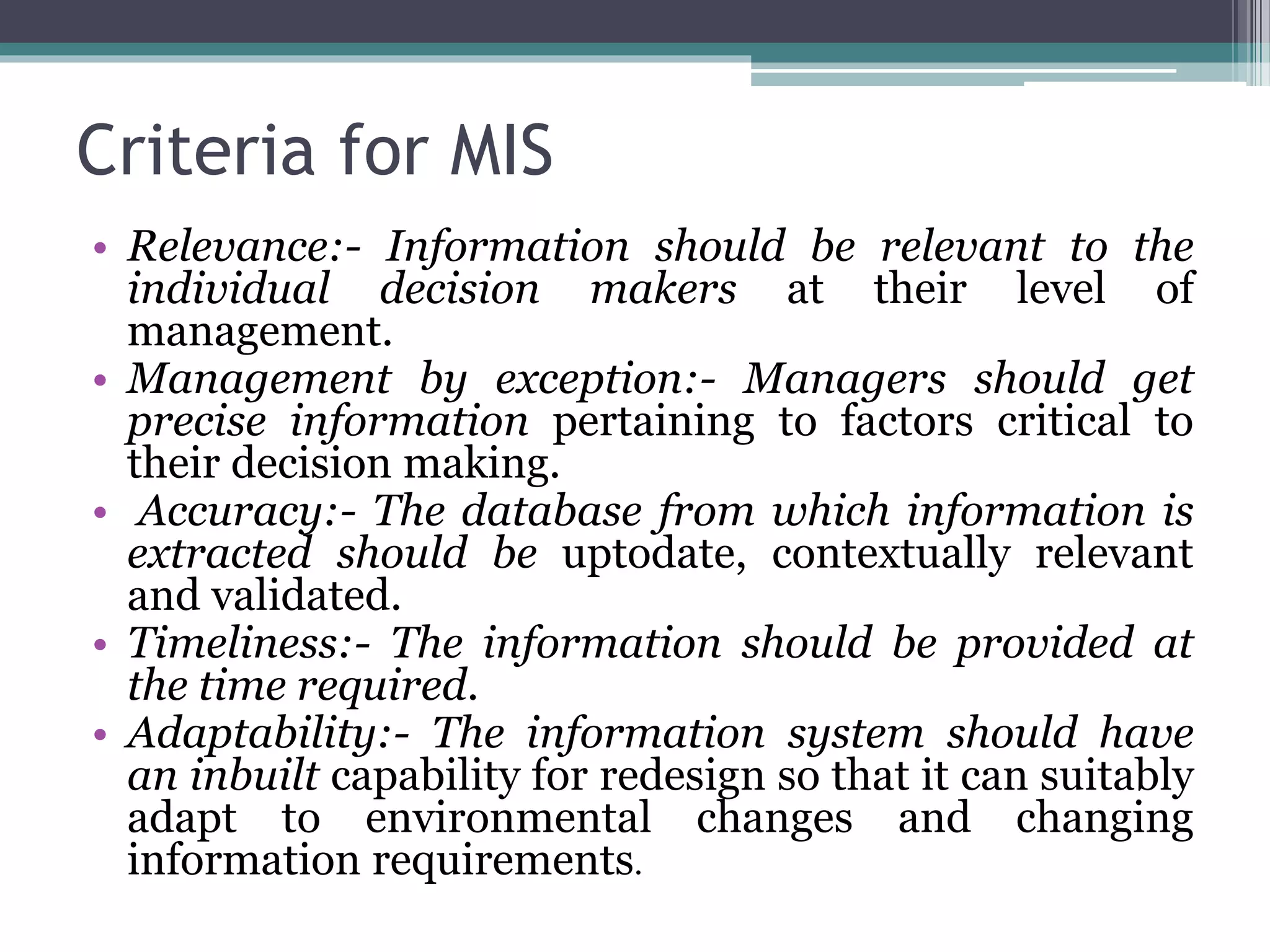 Management information system ( MIS ) | PPTX