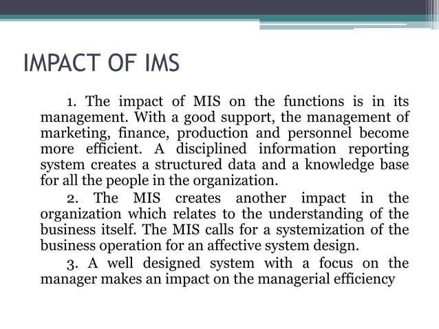 Management information system ( MIS ) | PPTX | Databases | Computer Software and Applications
