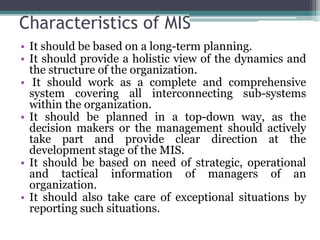 Management information system ( MIS ) | PPTX