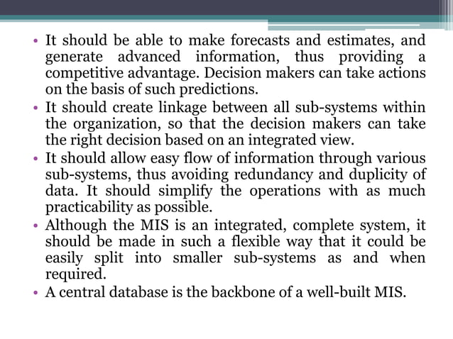 Management information system ( MIS ) | PPTX | Databases | Computer Software and Applications