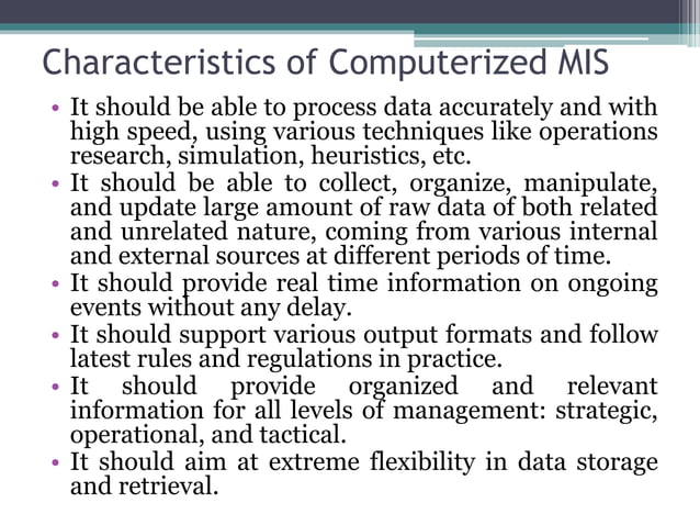 Management information system ( MIS ) | PPTX | Databases | Computer Software and Applications
