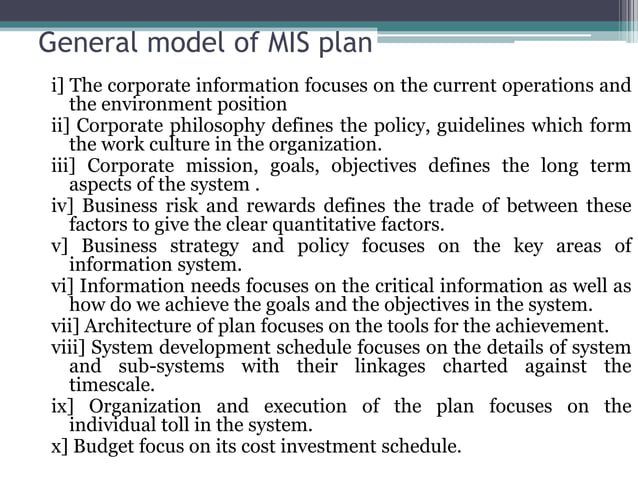Management information system ( MIS ) | PPTX | Databases | Computer Software and Applications