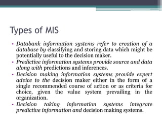 Management information system ( MIS ) | PPTX