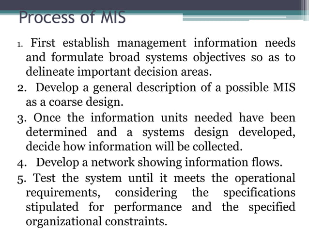 Management information system ( MIS ) | PPTX | Databases | Computer Software and Applications