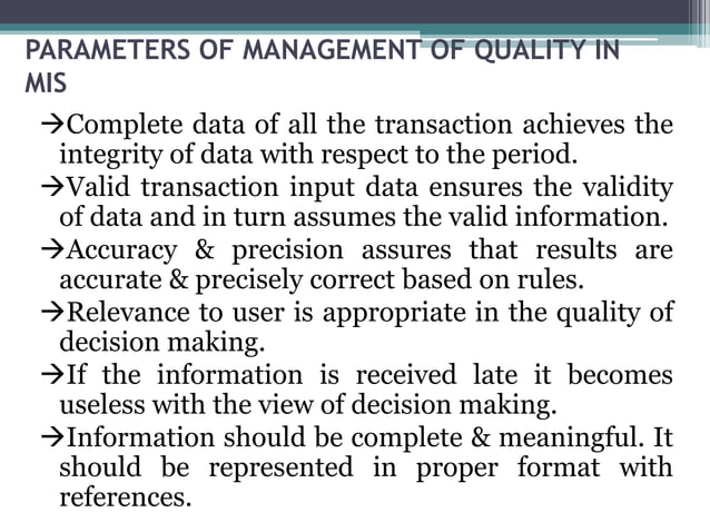 Management information system ( MIS ) | PPTX | Databases | Computer Software and Applications