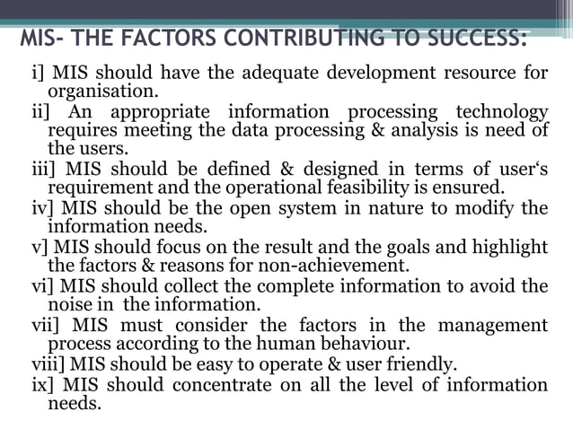 Management information system ( MIS ) | PPTX | Databases | Computer Software and Applications