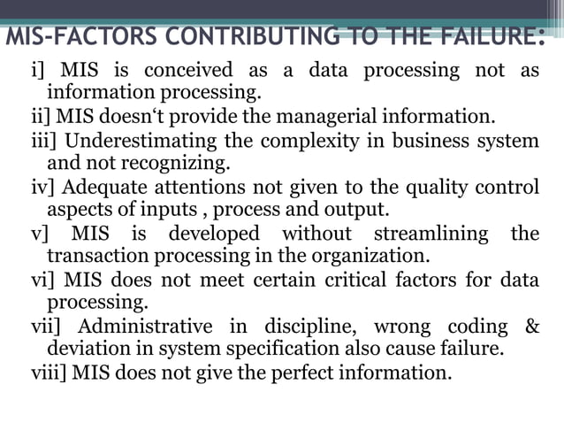 Management information system ( MIS ) | PPTX | Databases | Computer Software and Applications