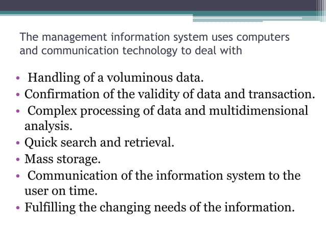 Management information system ( MIS ) | PPTX | Databases | Computer Software and Applications