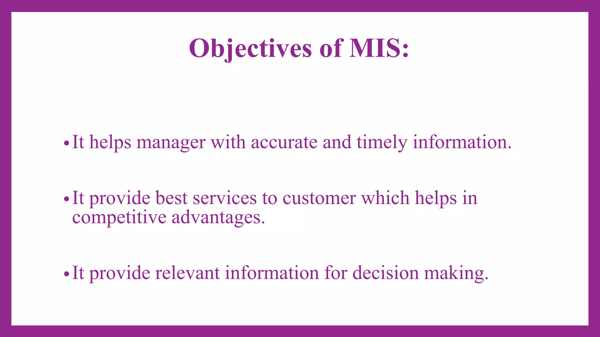 Management information system (MIS) | PPTX