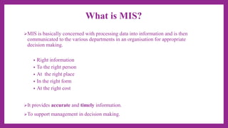 Management information system (MIS) | PPTX