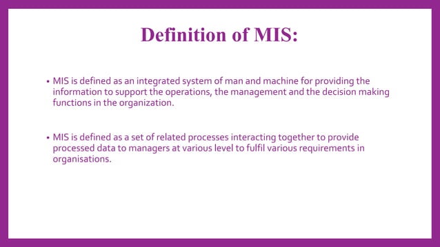 Management information system (MIS) | PPTX