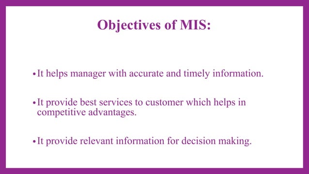Management information system (MIS) | PPTX