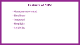 Management information system (MIS) | PPTX