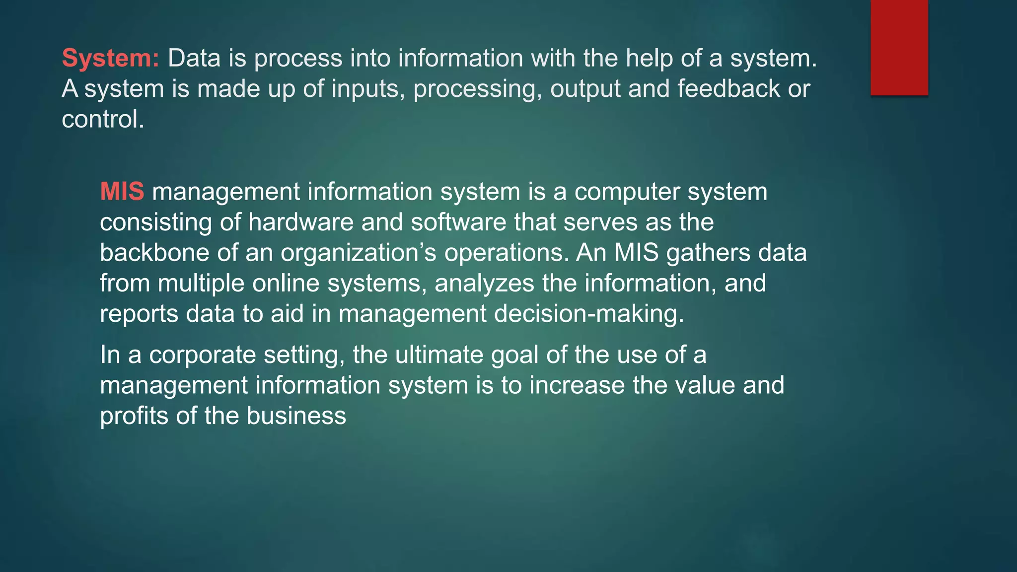 Management information system presentation | PPTX