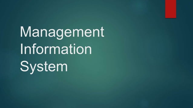 Management information system presentation | PPTX